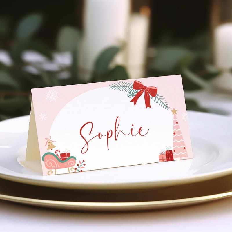 Christmas Place Card - Etsy