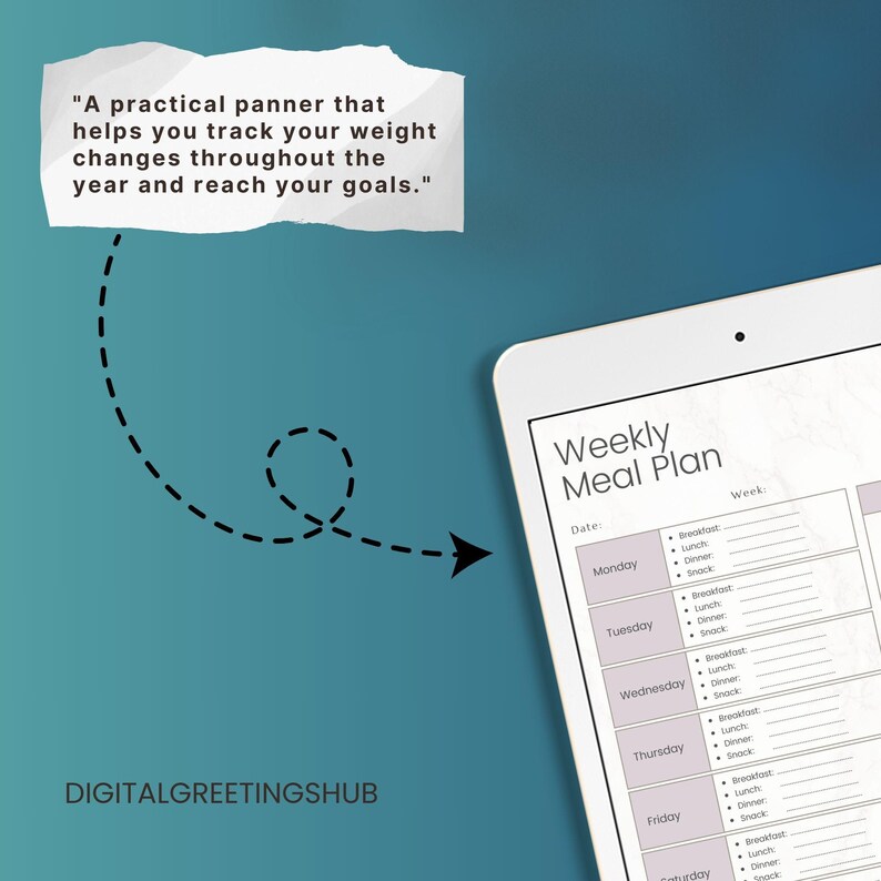 Printable Weekly Meal Plan Track Breakfast, Lunch, Dinner & Snacks - Etsy