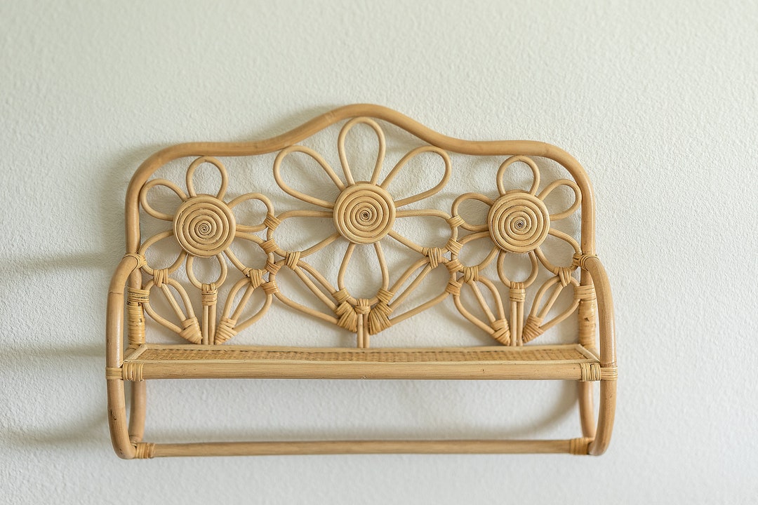 Daisy Whispers Rattan Wall Shelf Boho Rattan Home Nursery Decor - Etsy