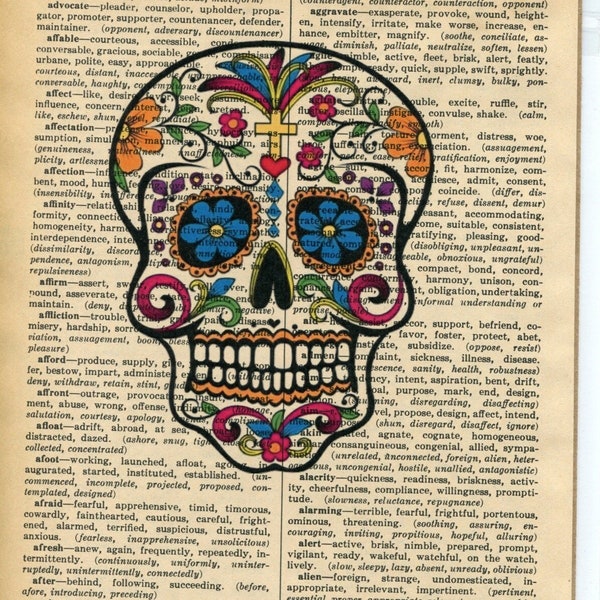 Skull Dictionary Art - Etsy