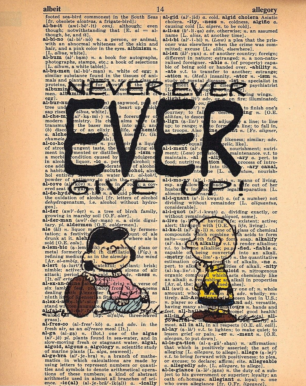 Snoopy Peanuts Gang Dictionary Art Print - Etsy