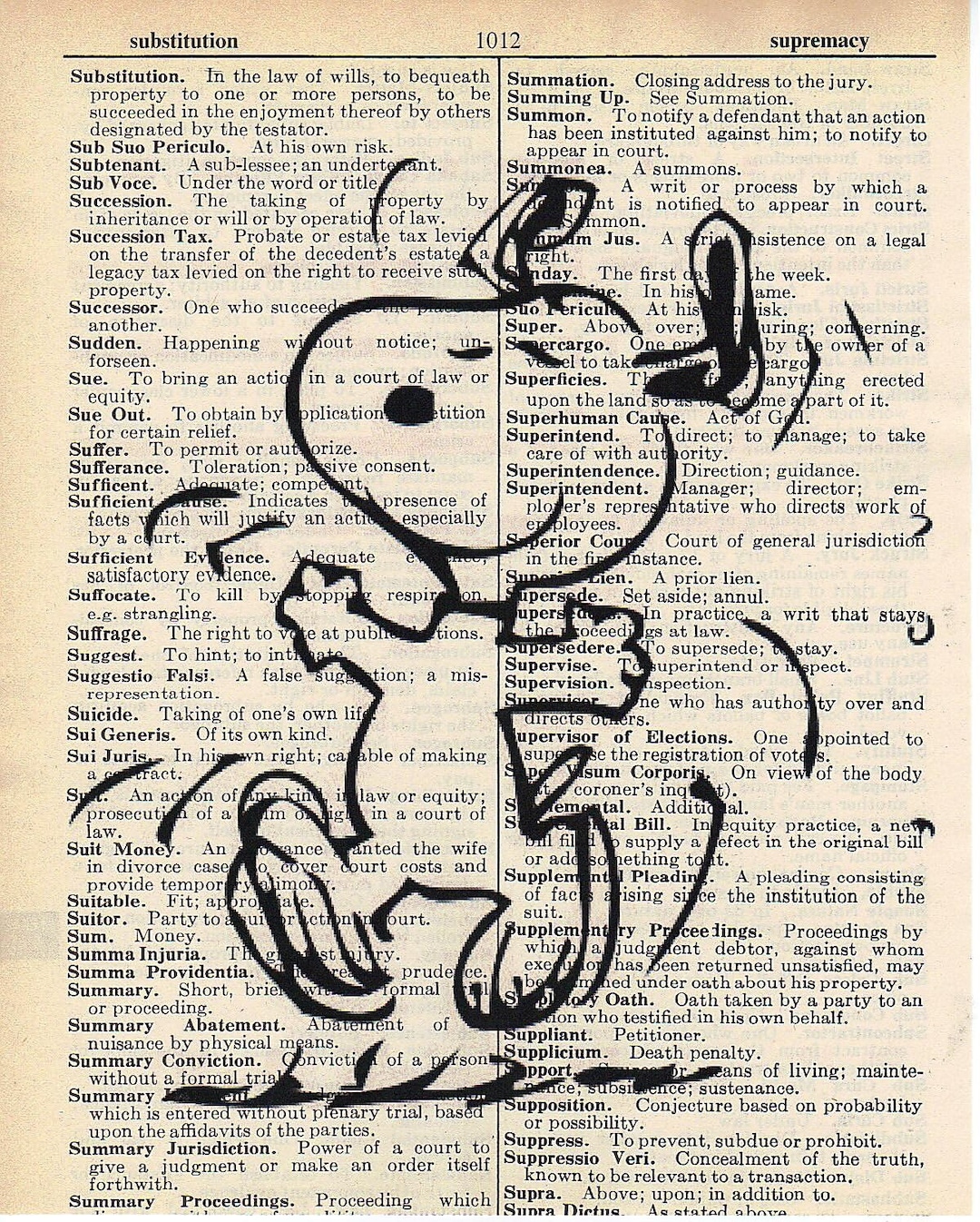 Snoopy Dictionary Art Print - Etsy