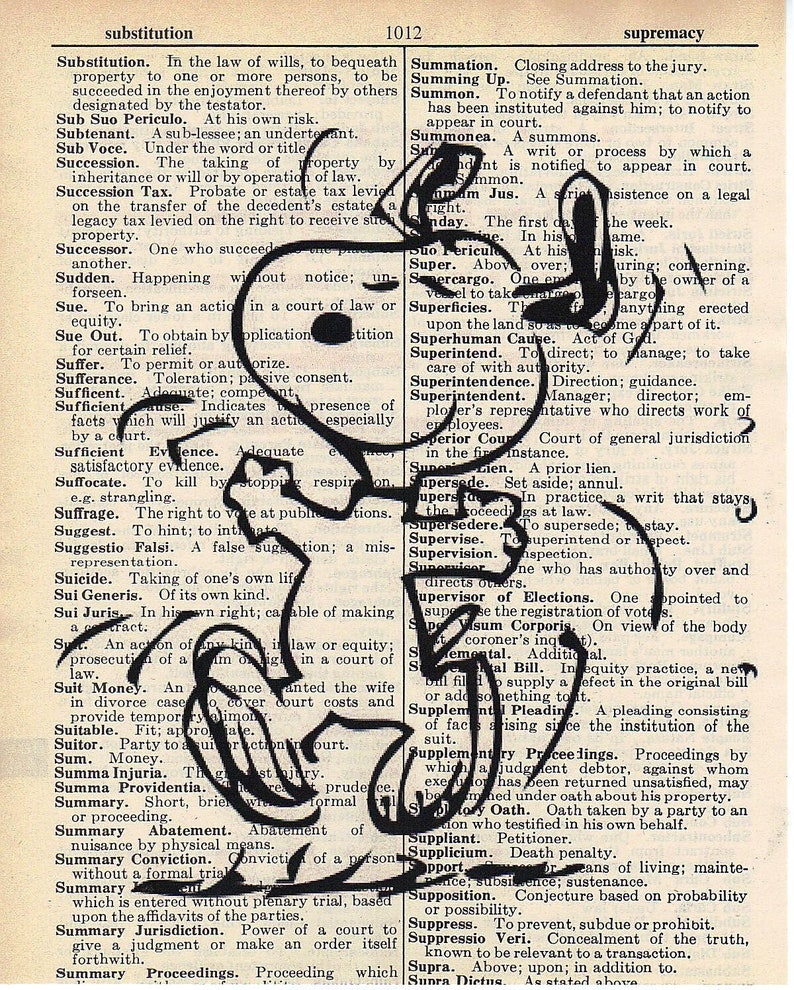 Snoopy Dictionary Art Print - Etsy