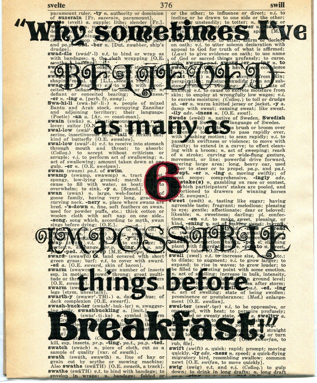 Alice in Wonderland Why Sometimes I've Believed as Many as 6 Impossible ...