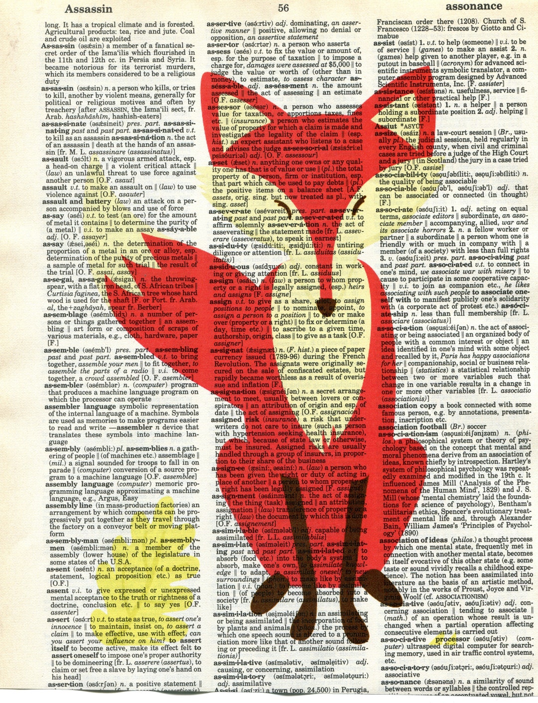 Fox Dictionary Art Print - Etsy