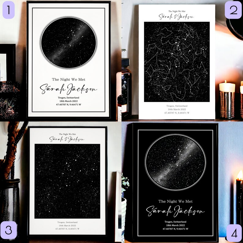 Personalized Star Map Poster by Date and Location Unique Sky Map Gift ...