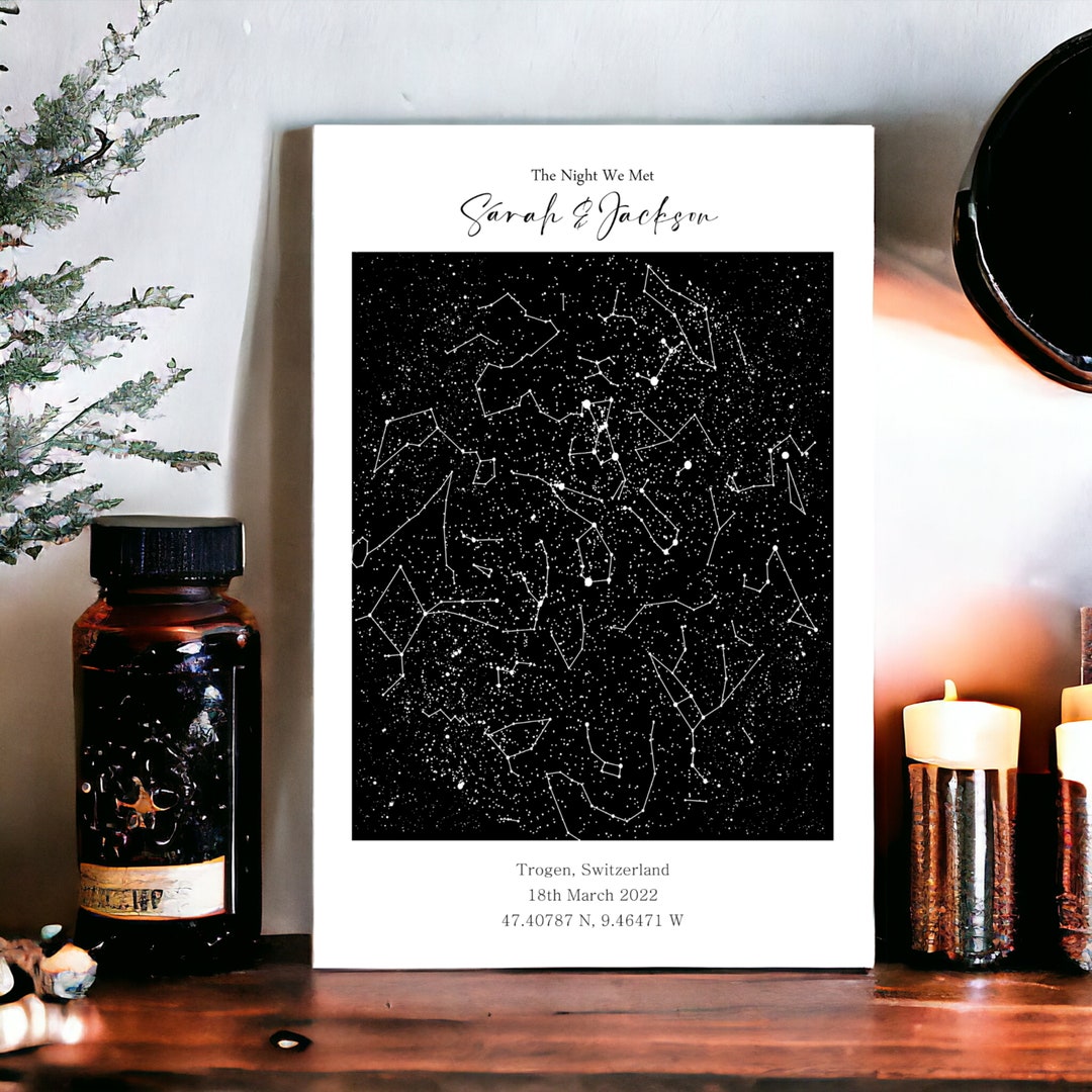 Custom Star Map Print Gift, Starmap Anniversary Starmap Sky Night Star ...