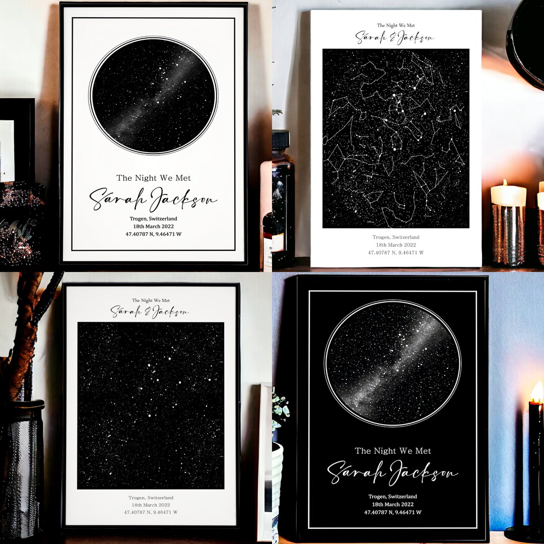 Personalized Star Map Poster by Date and Location Unique Sky Map Gift ...