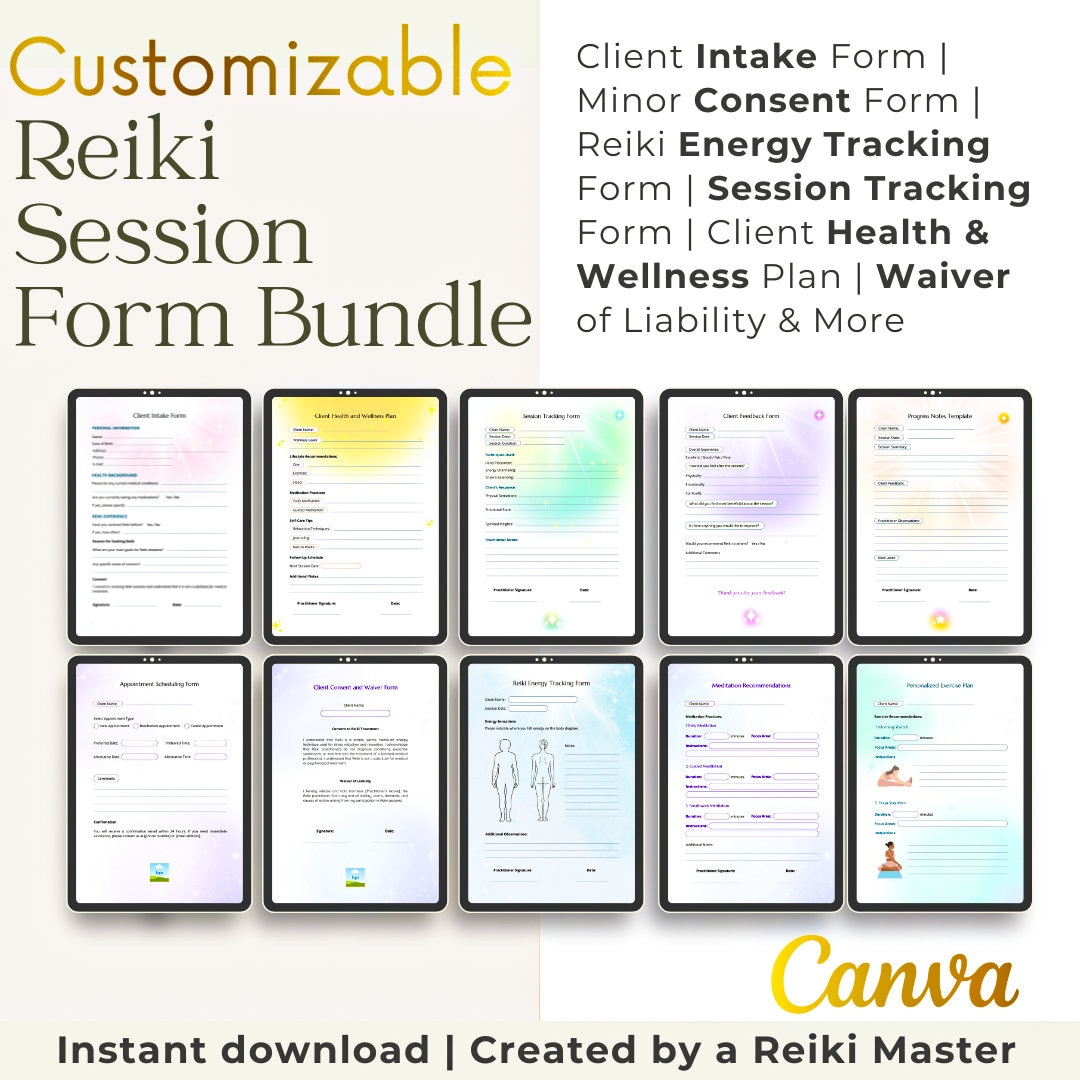 Reiki Client Intake Form, Reikihealing Templates, Reikihealing Tool ...