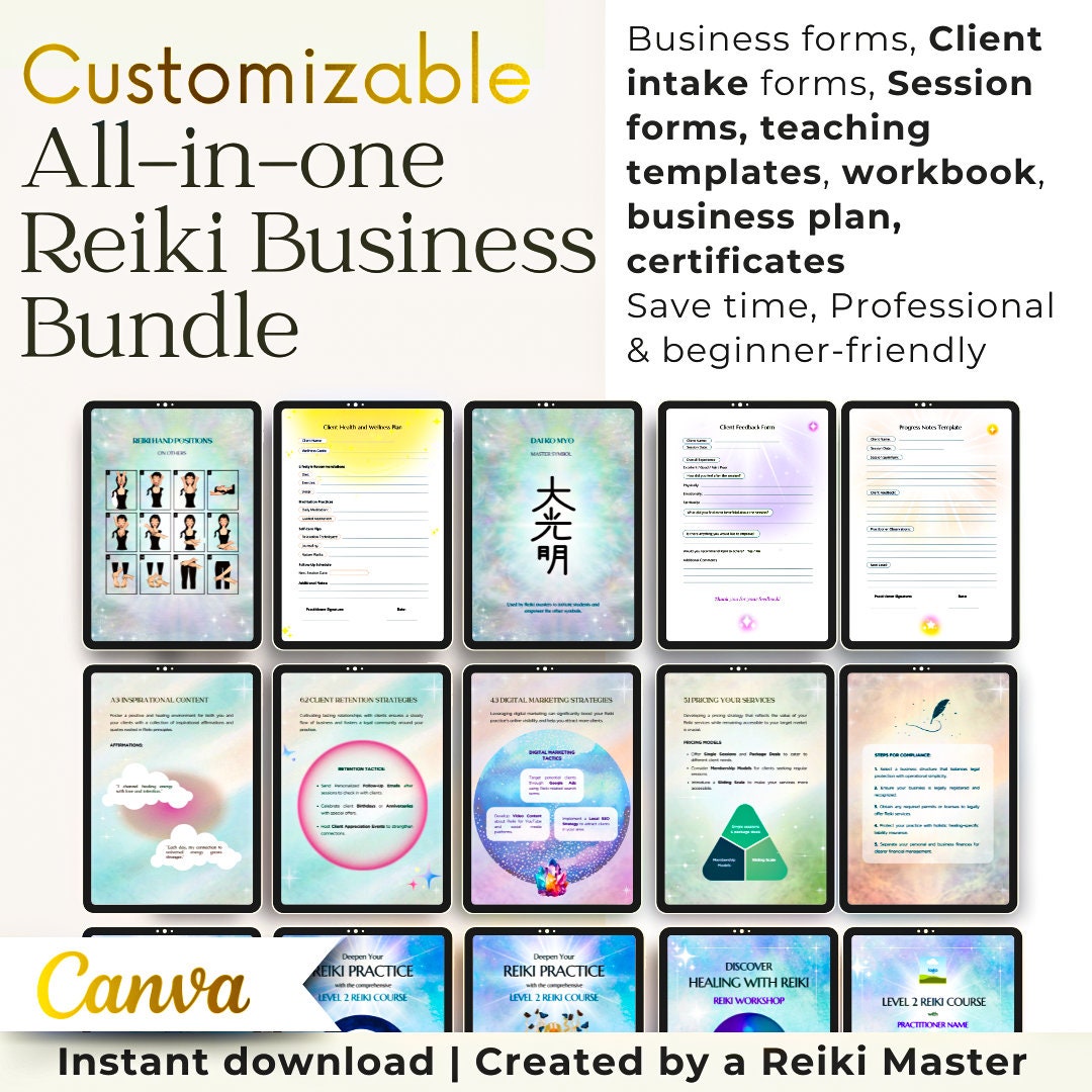 Reiki Business Bundle: Forms, Guides, and Templates (digital Download ...
