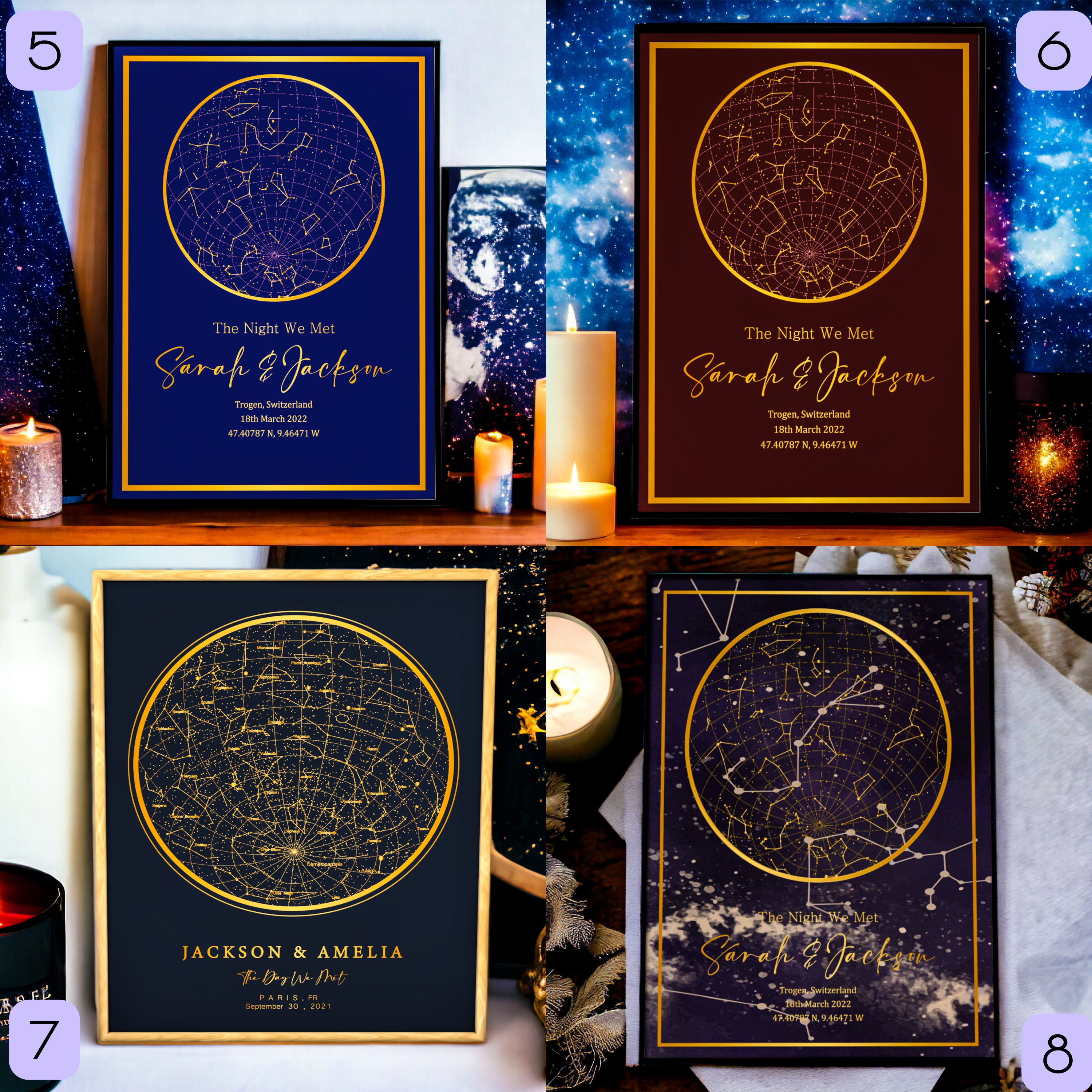 Moon Phase Starmap Anniversary Gifts Starmap Gift Star Map Anniversary ...