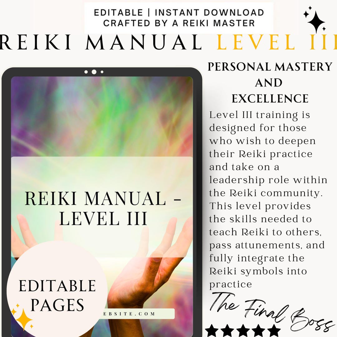 Reiki III Master Bundle: Advanced Healing Techniques (editable PDF ...