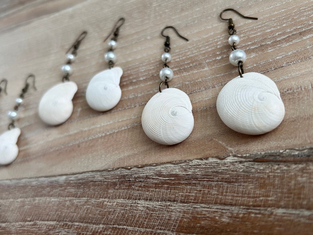 White Baby Ear Shell Earrings - Etsy
