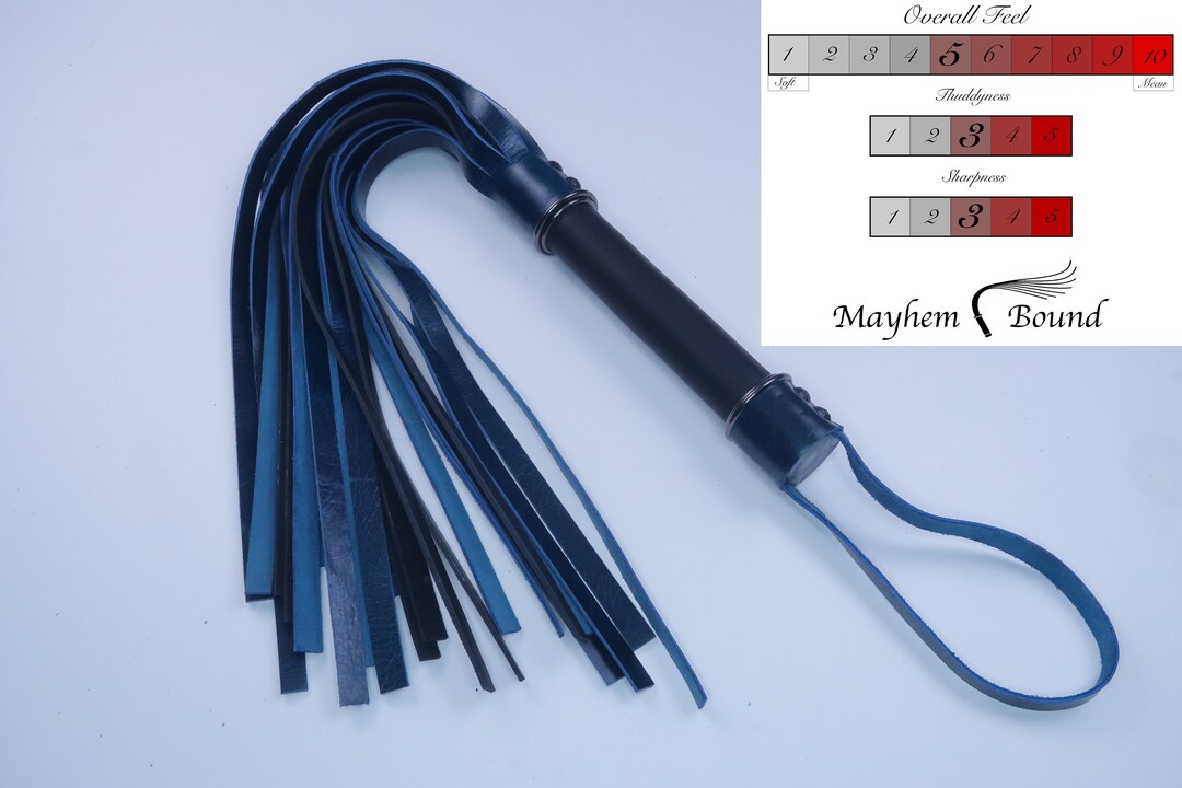 Real Leather Handmade Flogger Black and Blue - Etsy