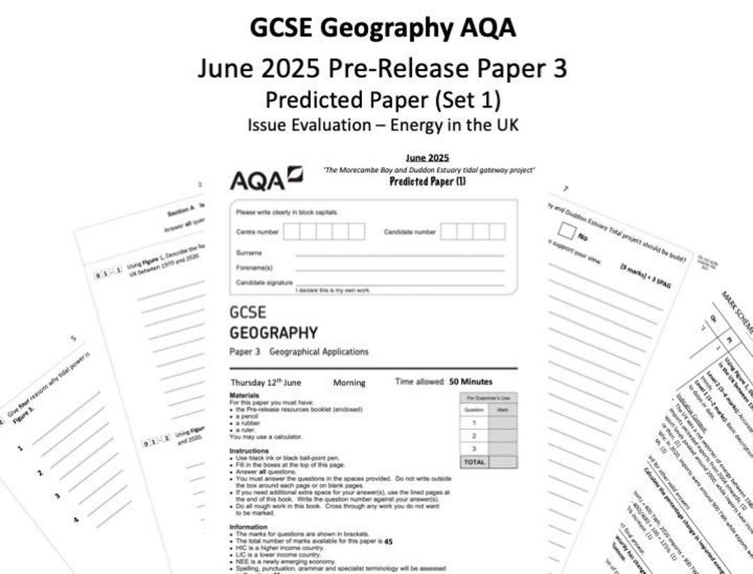 June 2025 GCSE Geography AQA Paper 3 Pre-release Predicted Paper - Etsy UK