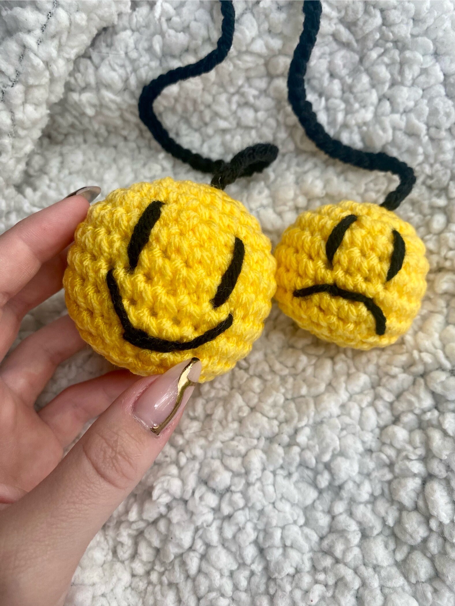 PATTERN ONLY! - Smiley Face Charm Crochet Pattern, Car Charm Crochet ...