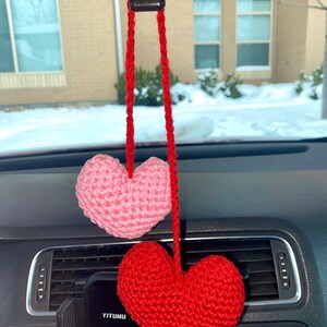 PATTERN ONLY! - Heart Hanging Charm Crochet Pattern, Heart Car Charm ...