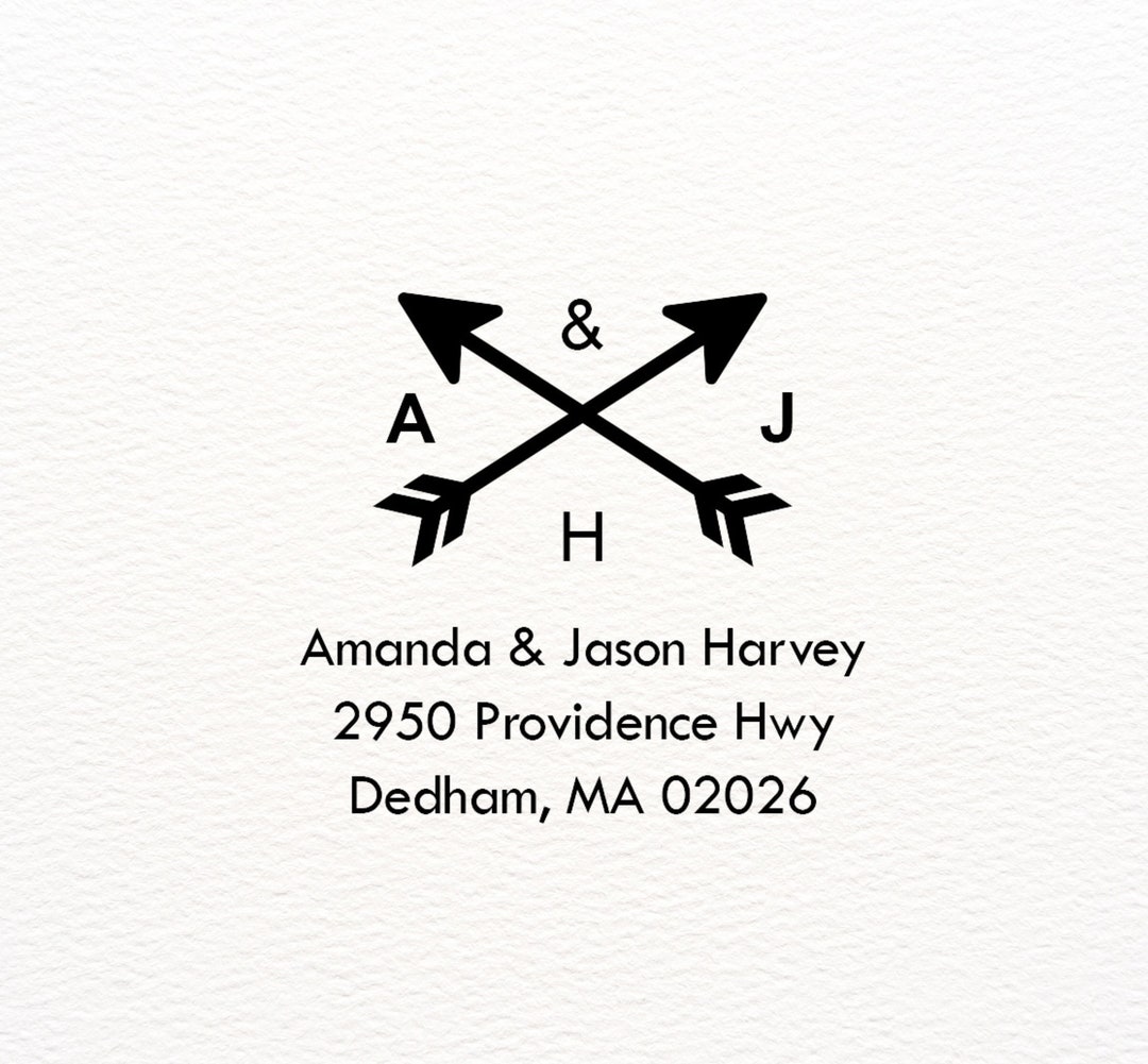TWO ARROWS Address Stamp Self Inking Address Stamp Modern - Etsy