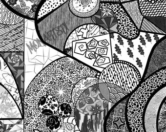 Abstract Coloring, Doodle Art, Instant Download - Etsy