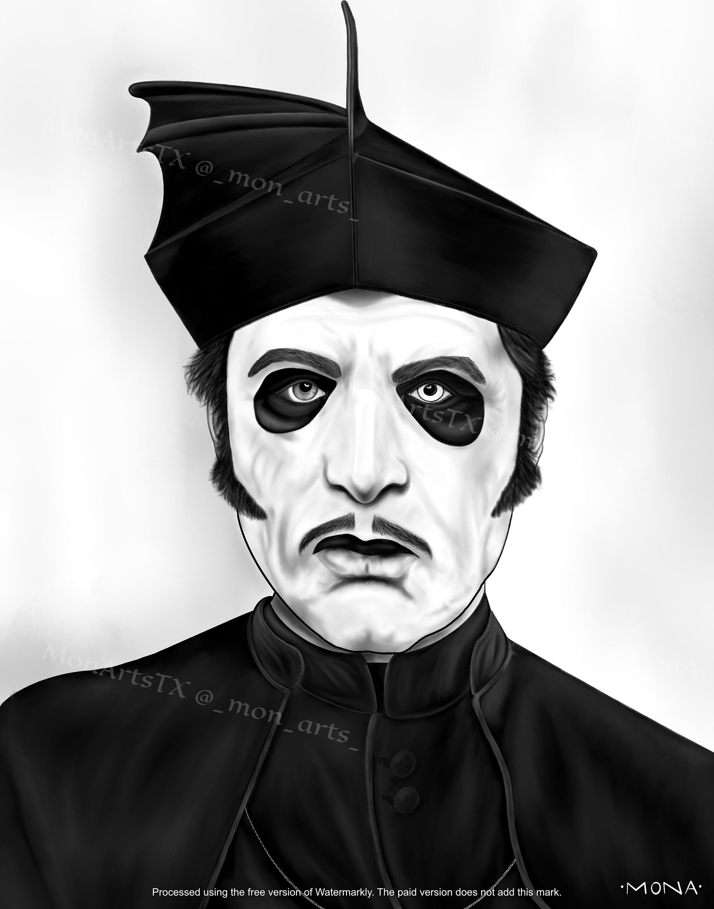 Cardinal Copia Portrait - Hand Drawn - Digital Download - Etsy