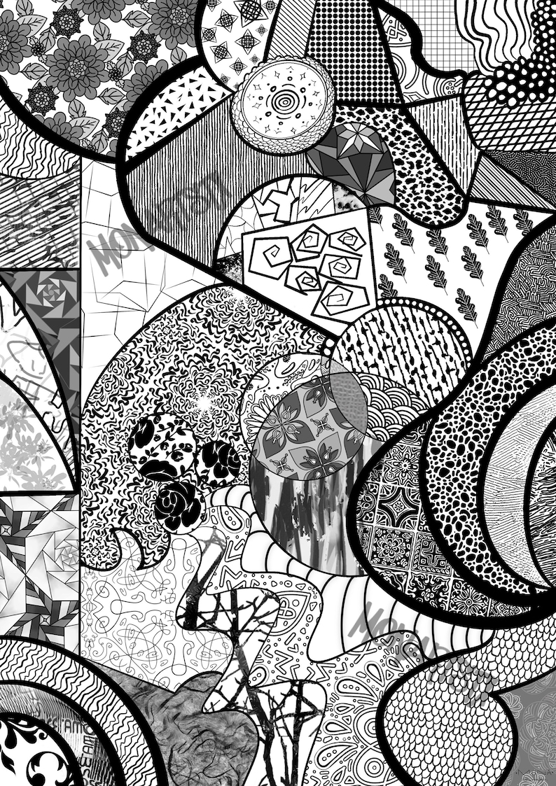 Doodle Abstract Art Coloring Page - Etsy