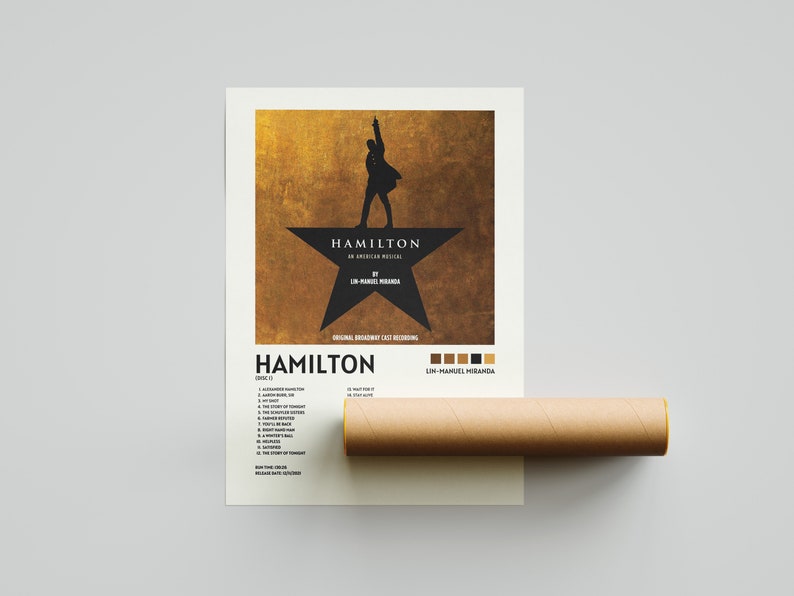 Alexander Hamilton Soundtrack Poster, Broadway Musical Art, Musical ...