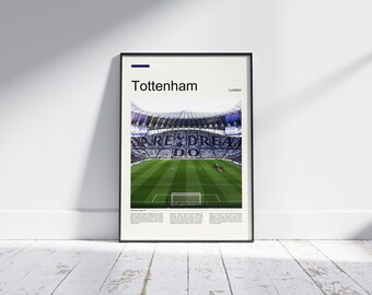 TOTTENHAM HOTSPUR STADIUM Digital Sketch Print A3 Size Ideal Birthday ...