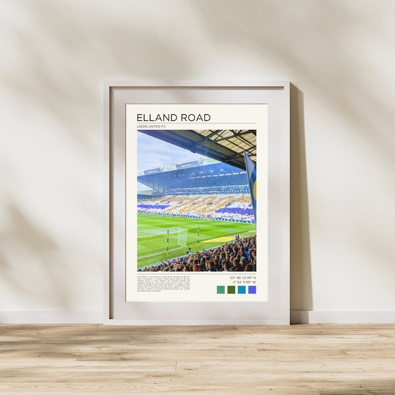 Leeds United Elland Road Coordinates Print / Wall Art 1 - Etsy