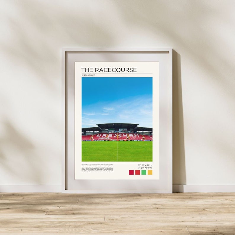 Wrexham, the Racecourse, STōK Cae Ras Coordinates Stadium Print 1 - Etsy