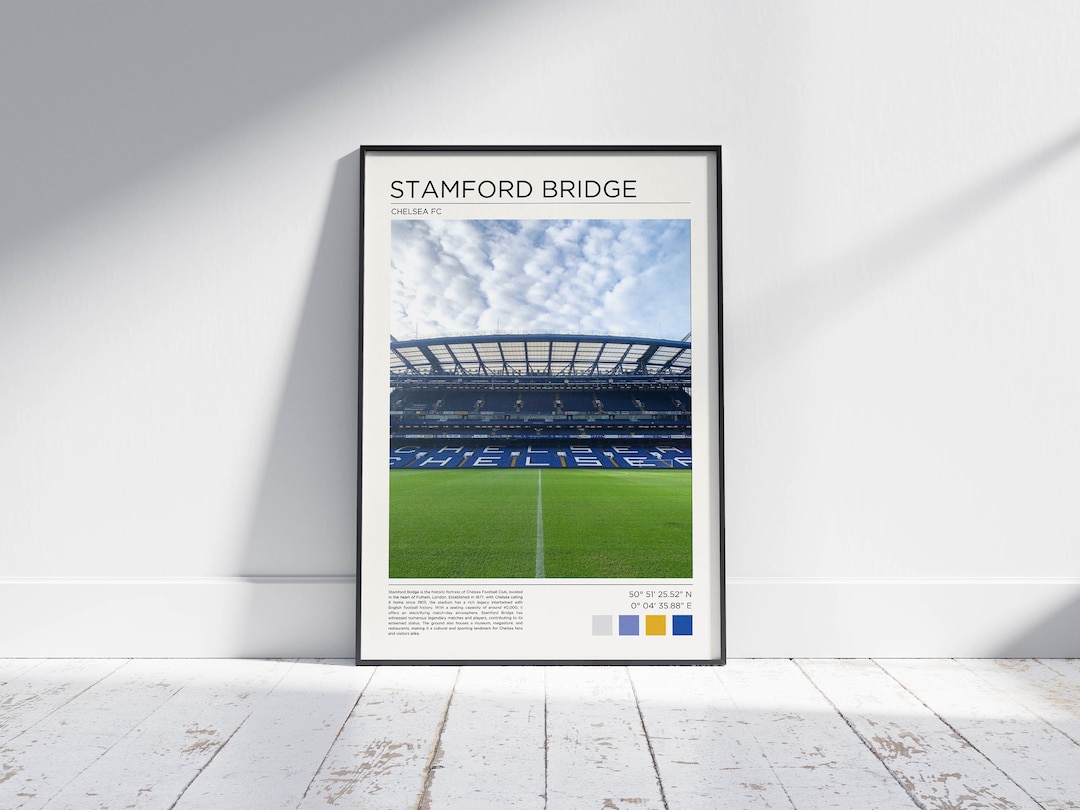 Chelsea Stamford Bridge Football Stadium Poster, CFC Memorabilia ...