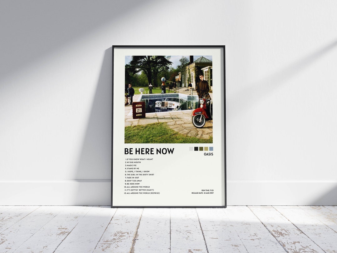 Be Here Now Oasis Album Cover Print, Music Lover Gift, Wall Decor Poster, Liam Gallagher, Oasis ...