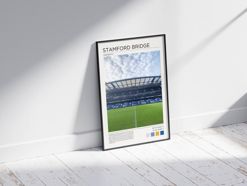Chelsea Stamford Bridge Football Stadium Poster, CFC Memorabilia ...