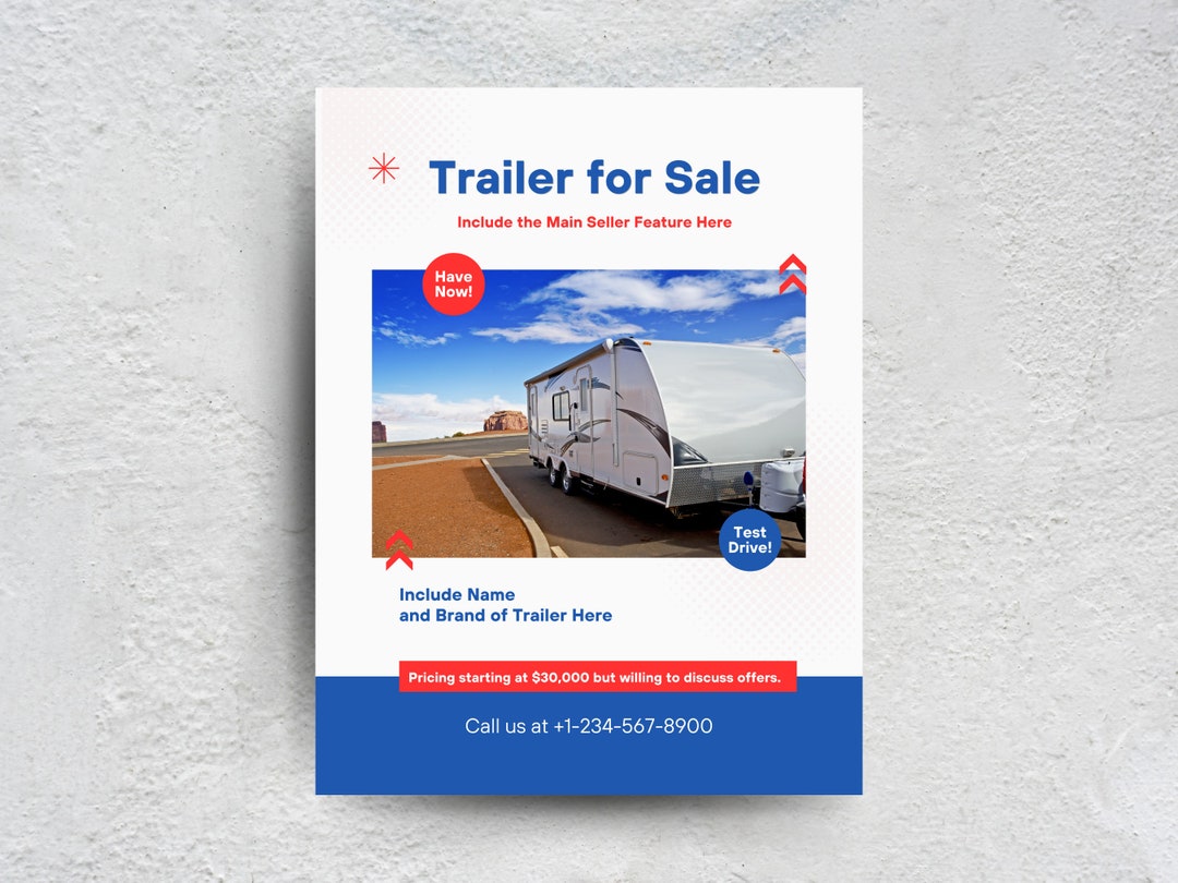 Trailers for Sale Flyer. an Easy-to-use Flyer to List Your Trailers for ...