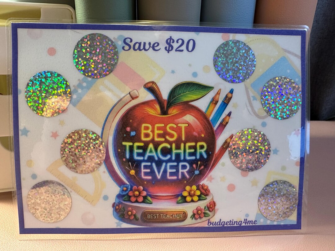 A5 Best Teacher Scratch off Savings Challenge - Etsy