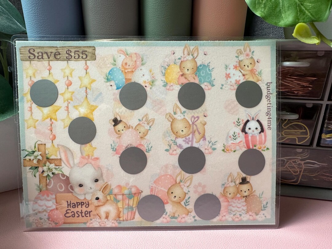 Easter Bunny Scratch off Savings Challenge - Etsy