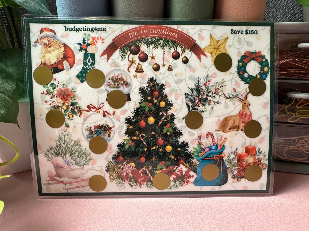 Christmas Tree Scratch off Savings Challenge - Etsy