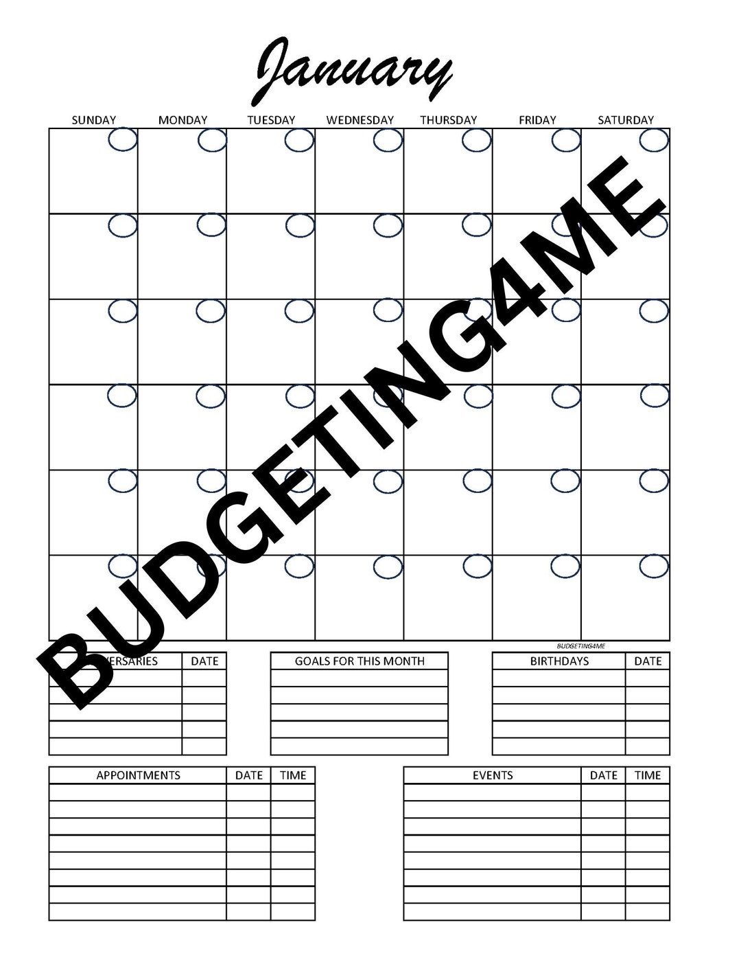 12 Month Calendar Bundle Undated - Etsy