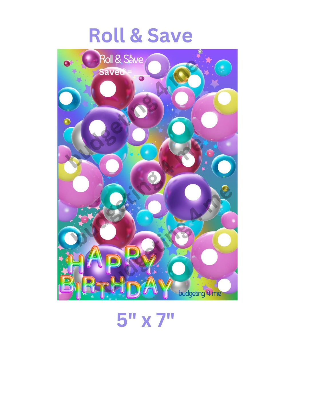 Birthday Balloons Roll and Save A5 - Etsy