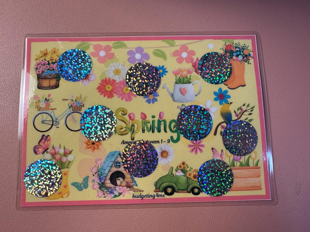 A5 Spring Flowers Mystery Scratch off Savings Challenge - Etsy