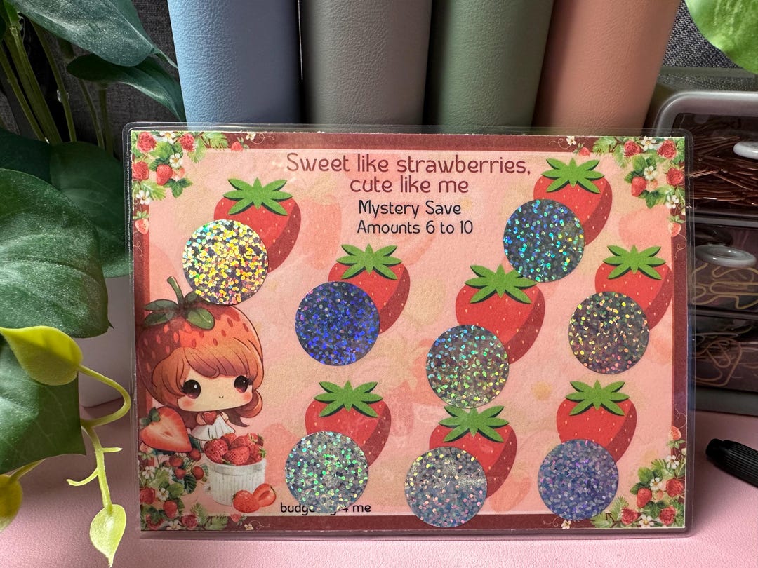 A5 Sweet Like Strawberries Scratch off Savings Challenge - Etsy