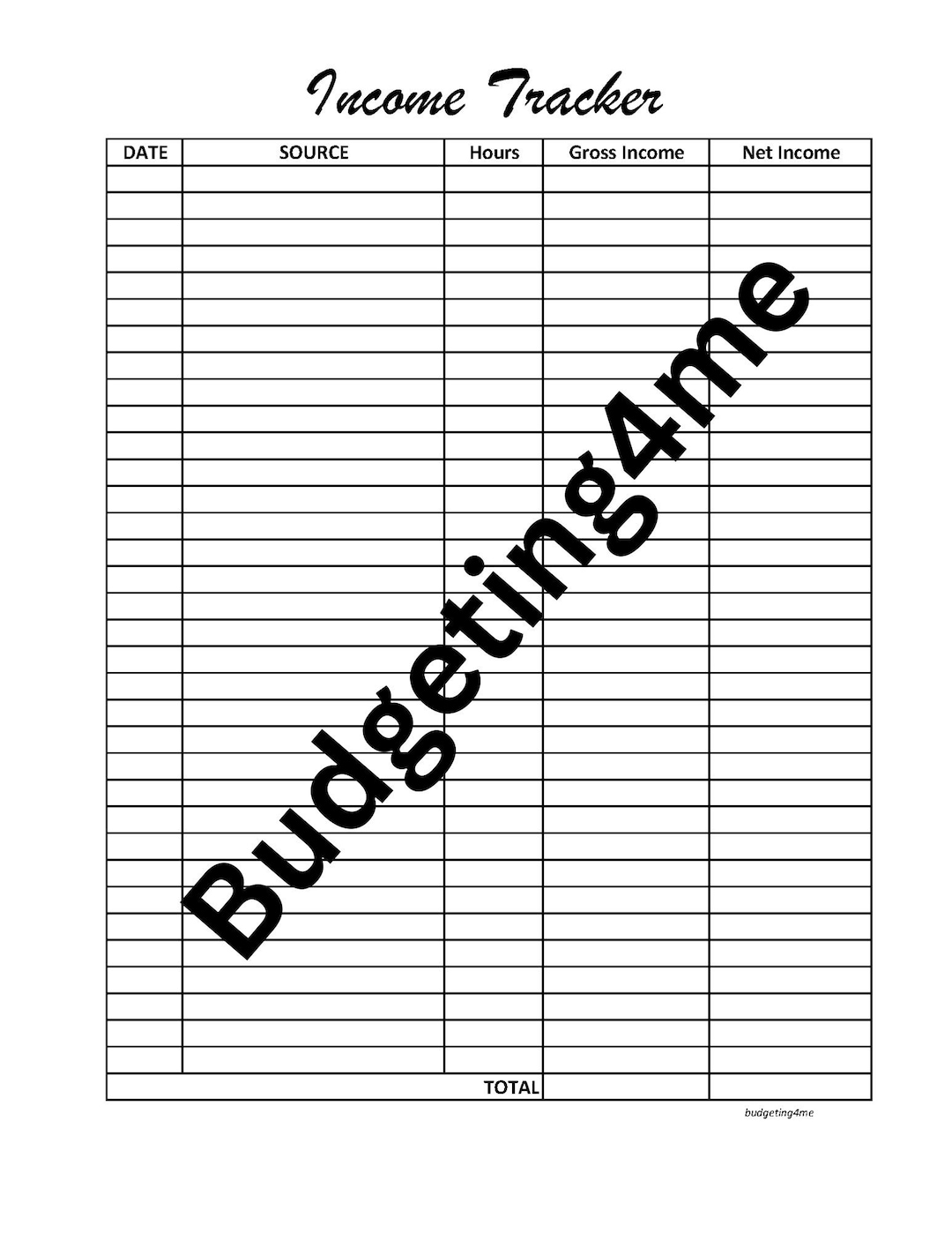 Income Tracker Salary Tracker - Etsy