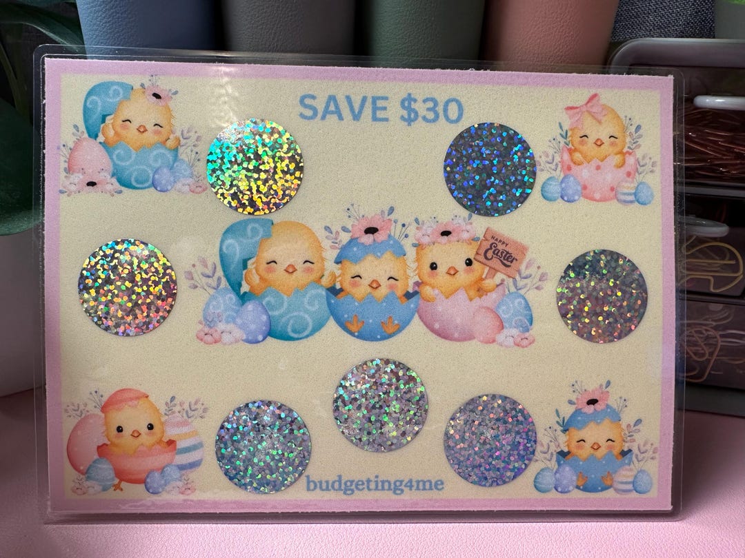 Easter Chicks Scratch off Savings Challenge - Etsy