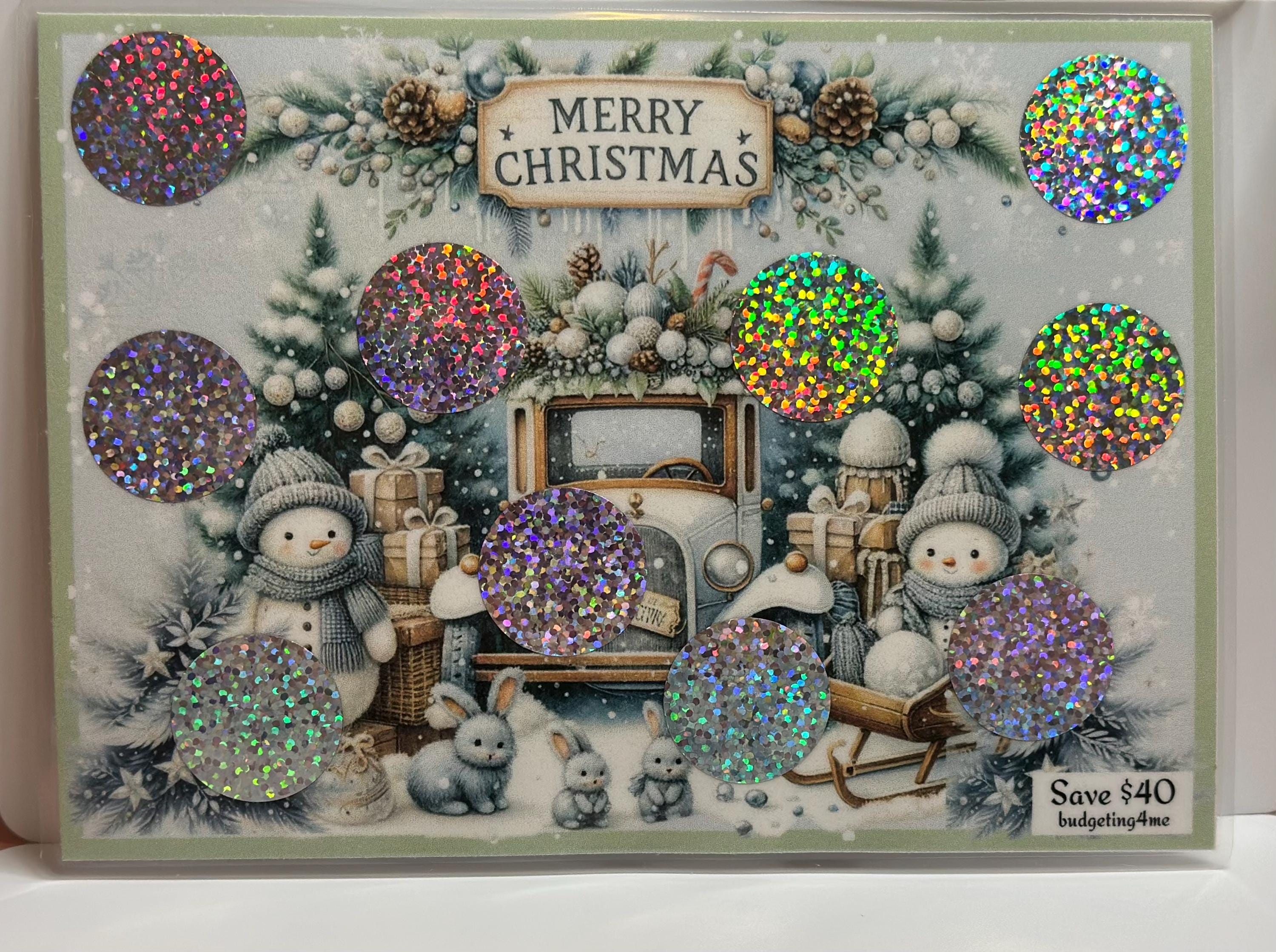Christmas Season Greetings Scratch off Savings Challenge - Etsy