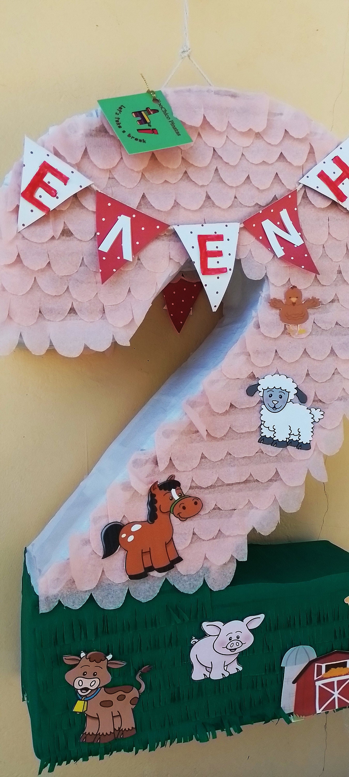 No#2 Custom Pinata With Farm's Animals, Pig,horse, Sheep, Cow and a ...
