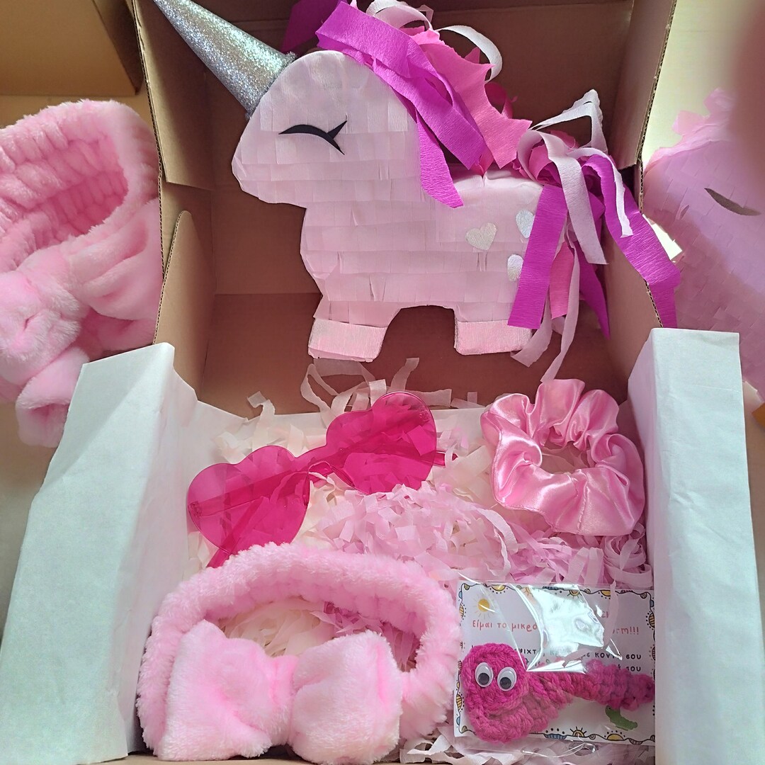 Unicorn Mini Pinata Gift Box, Girly Gift Box, Gift Box, Spa Birthday ...