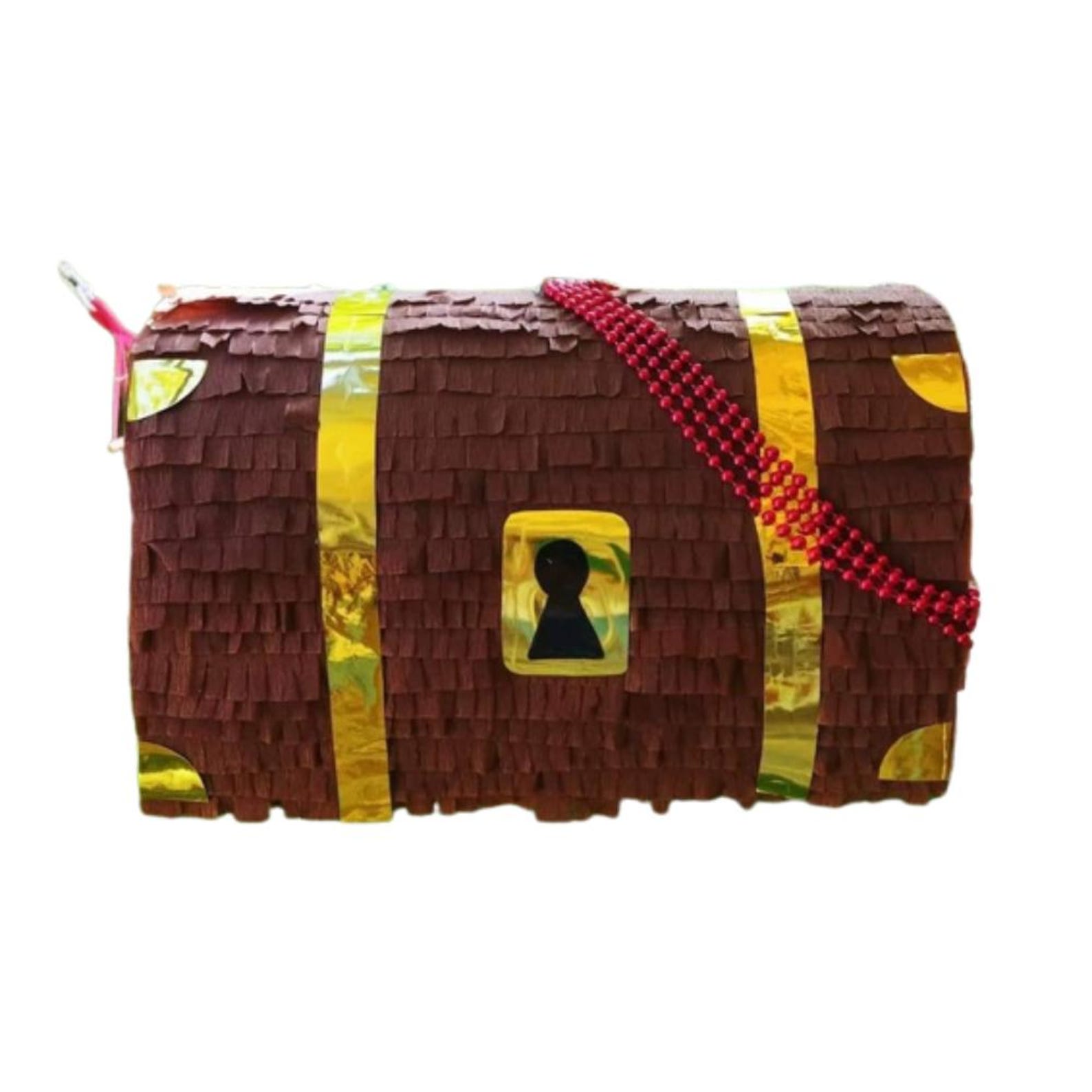 Treasure Box for Thematic Party, Brown With Gold Details Chest, Theme ...