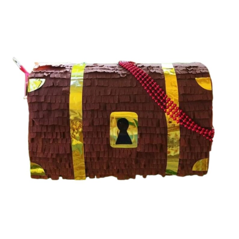 Treasure Box for Thematic Party, Brown With Gold Details Chest, Theme ...