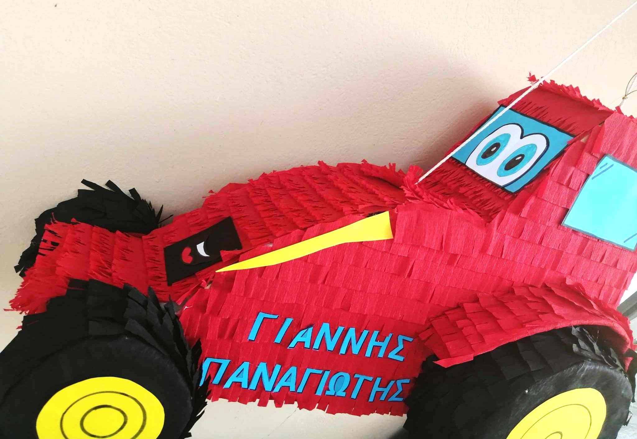 Red Tractor Pinata for Themed Party, Red Pinata, Theme Birthday Party ...