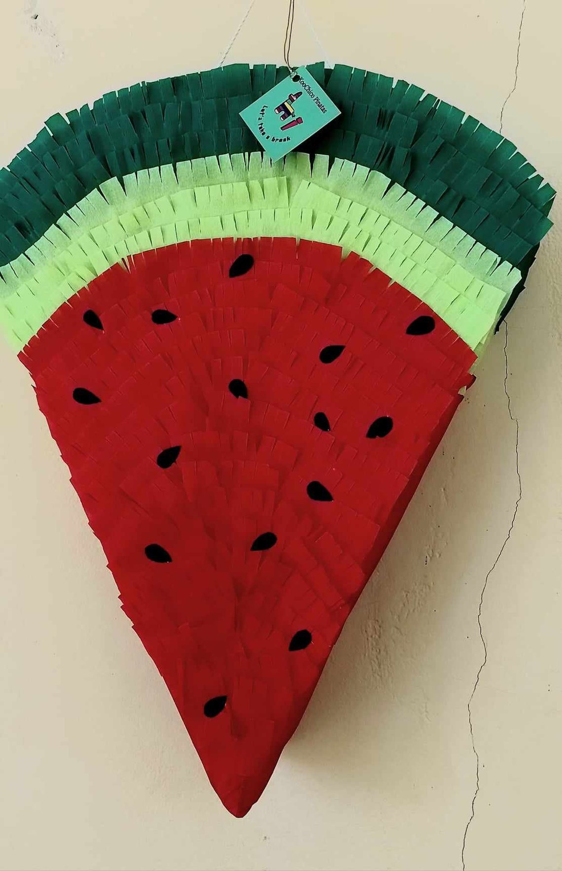 Watermelon Pinata for Summer Party, Red Green Pinata, Theme Birthday ...