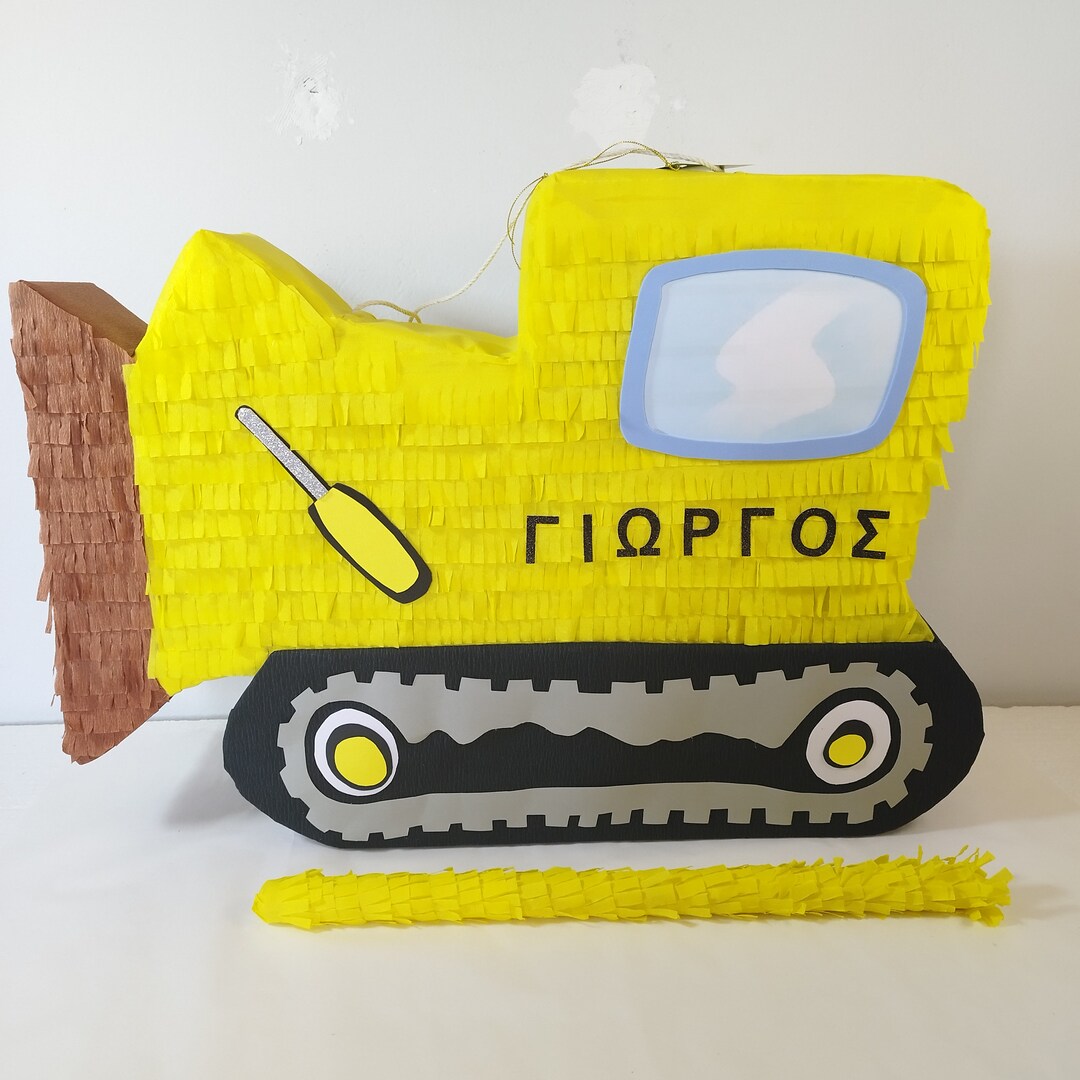 Yellow Truck Pinata for Themed Party, Yellow Pinata, Birthday Party ...